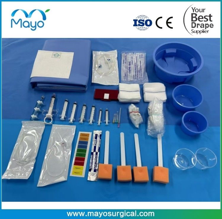 Radial & Femoral Angiography Drape Kits with Angio Drapes 4 hole