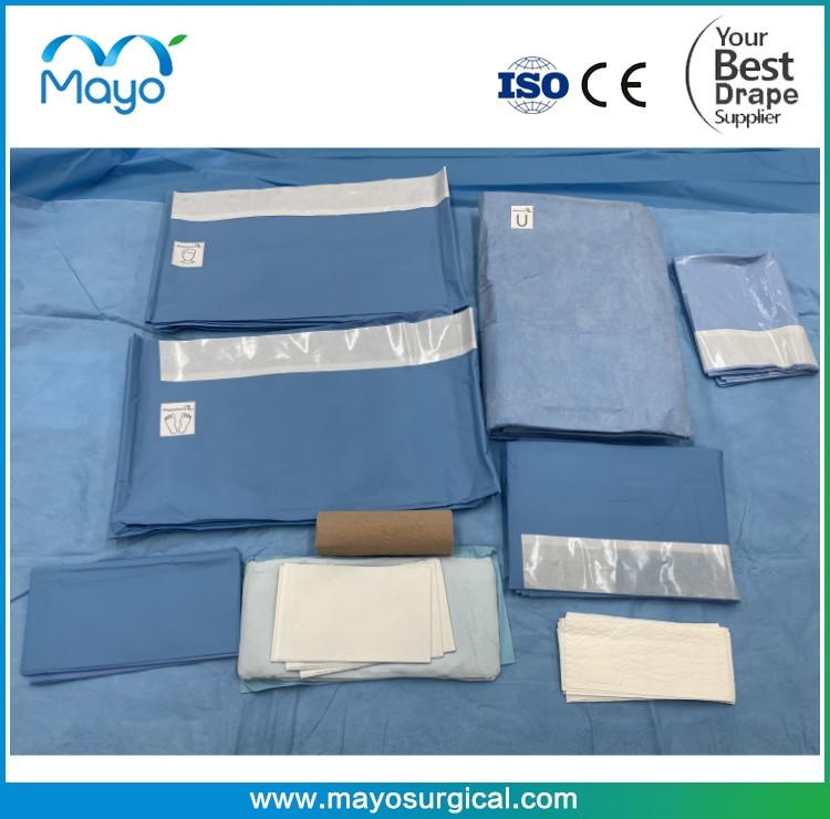 Orthopedic Surgery Sterile Surgical Hip Drape Pack With U Split Drape