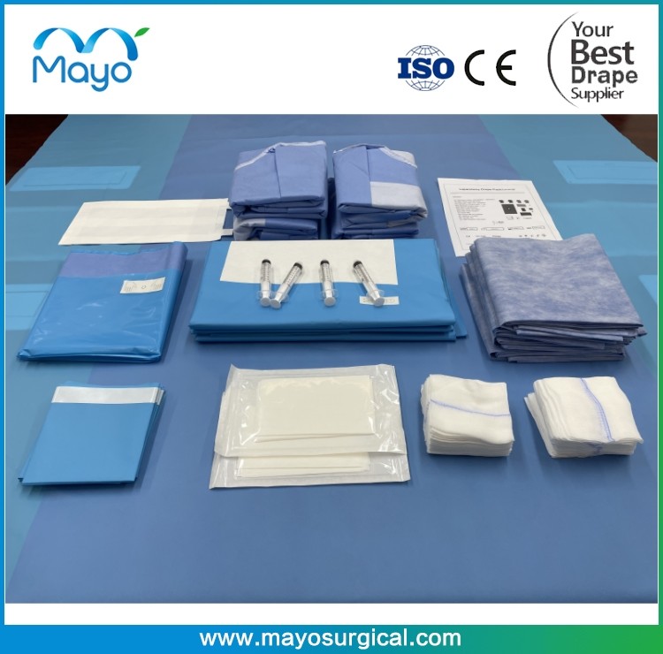 Abdominal Surgery Disposable Surgical Laparoscopy Drape Pack With Lap Drape