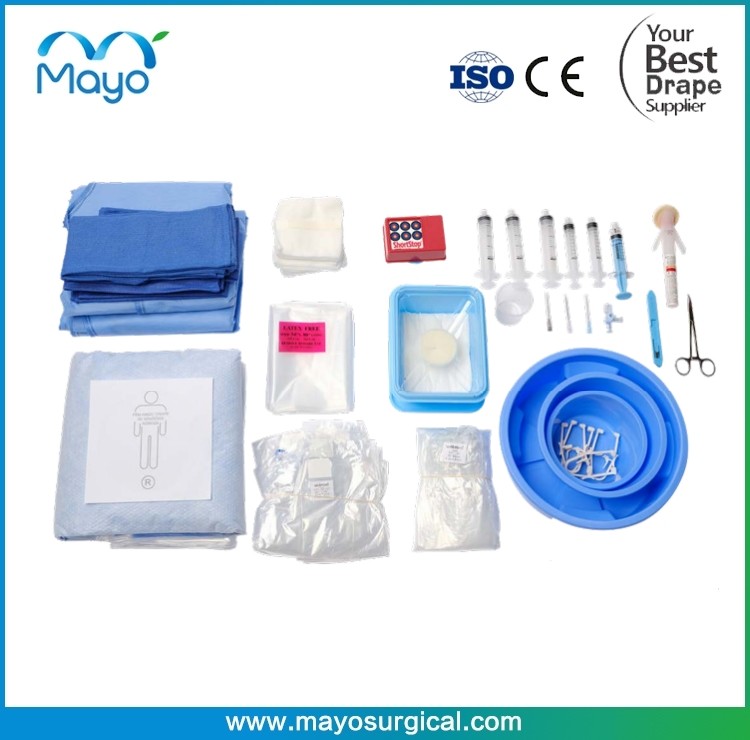 Full Set Component Surgical Cath Pack With Angio Drape 4 Hole