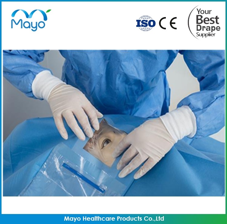 CE Approved Ophthalmic Drape SMS Eye Drapes Pack Disposable Blue