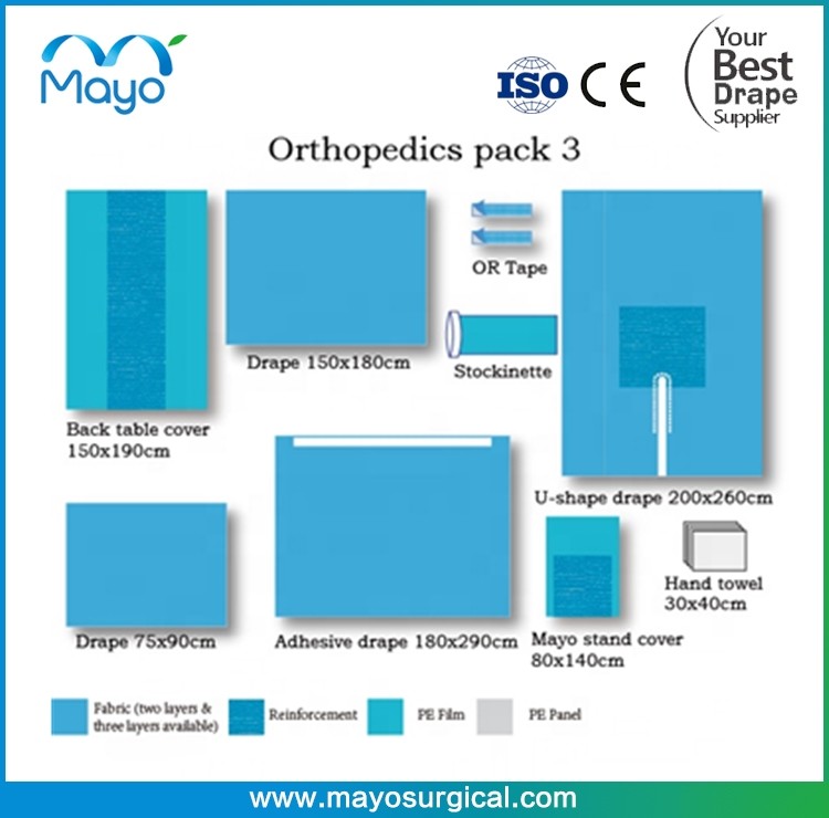 EO Sterile Orthopedic Drape OEM Hip Drape With Pouch Blue